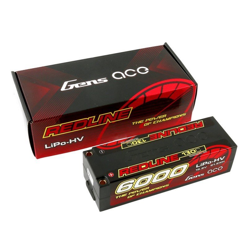 Gens Ace - GENS ACE REDLINE SERIES 6000 mha 15.2v 130C 4S1P HC LOW ...