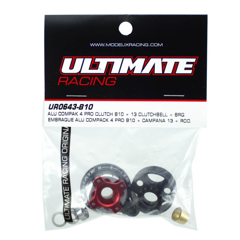 Ultimate Racing - KIT EMBRAGUE ALU. COMPACK 4 PRO B10 + CAMPANA Z13 Y ROD.
